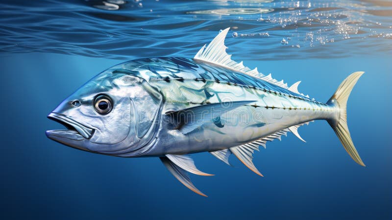 Fish Atlantic Bonito on the Sea. Generative Ai Stock Illustration ...