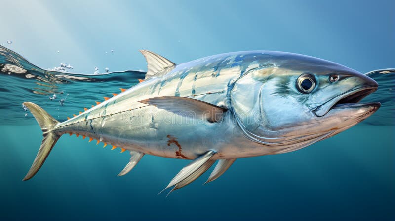 Fish Atlantic Bonito on the Sea. Generative Ai Stock Illustration ...