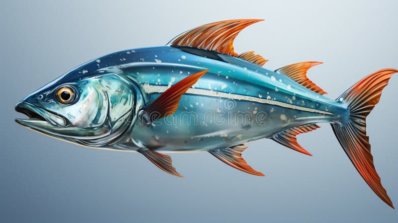 Fish Atlantic Bonito on the Sea. Generative Ai Stock Illustration ...