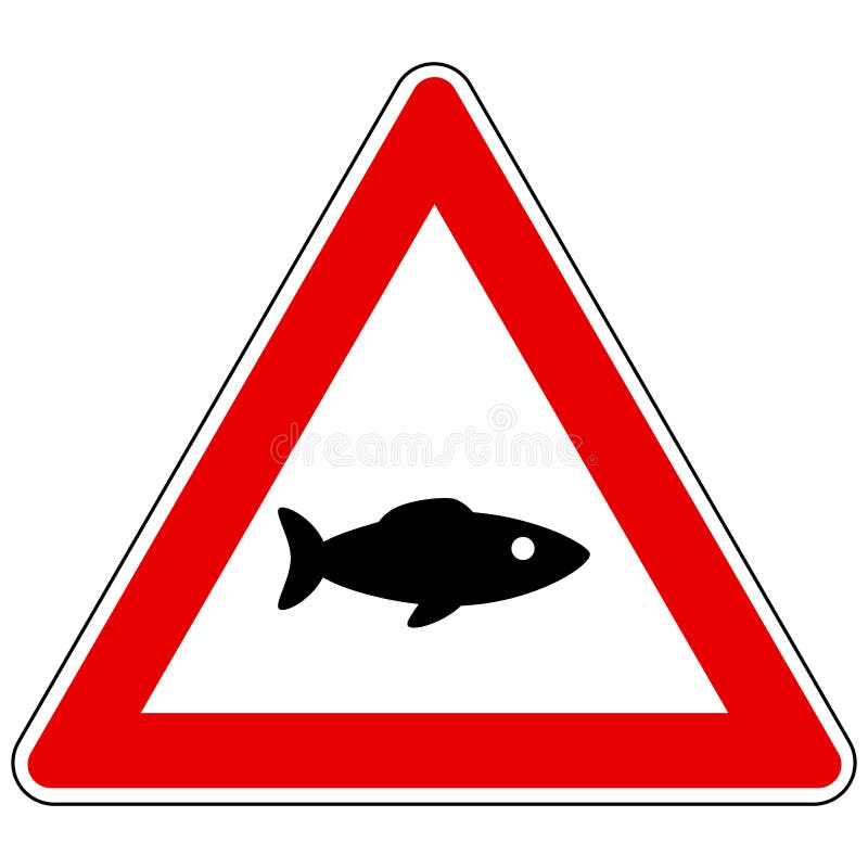 Attention Fish. Yellow Prohibitory Road Sign Stock Vector ...
