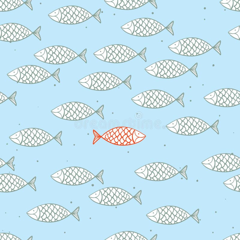 Repetitive Fish Design Stock Illustrations – 169 Repetitive Fish Design ...