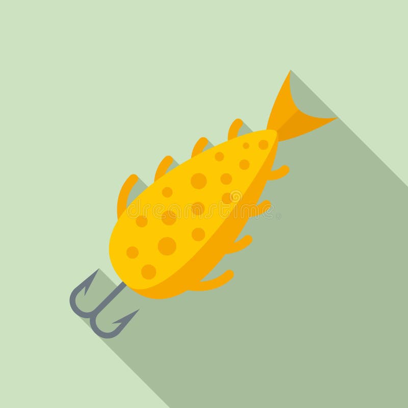 Fish Bait Catch Icon, Flat Style Stock Vector - Illustration of design ...