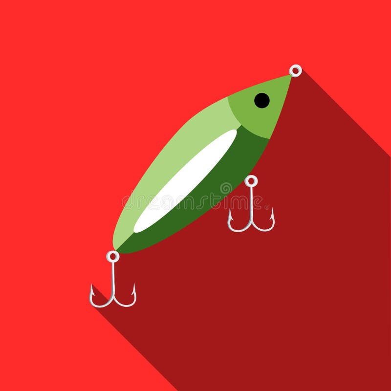 Fish bait icon, flat style stock vector. Illustration of abstract ...