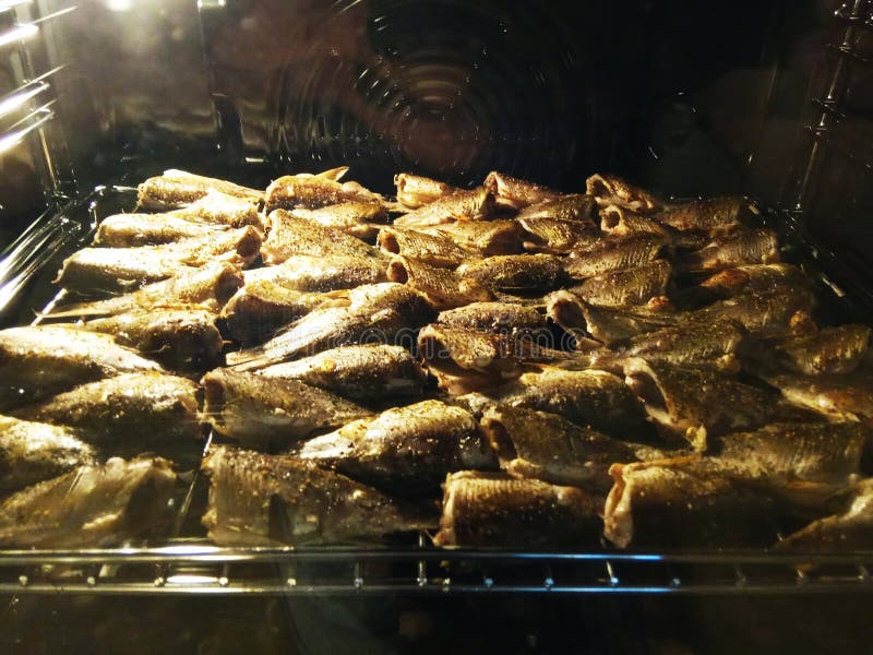 Fish, Baked in the Oven until Golden Brown Stock Photo - Image of oven ...
