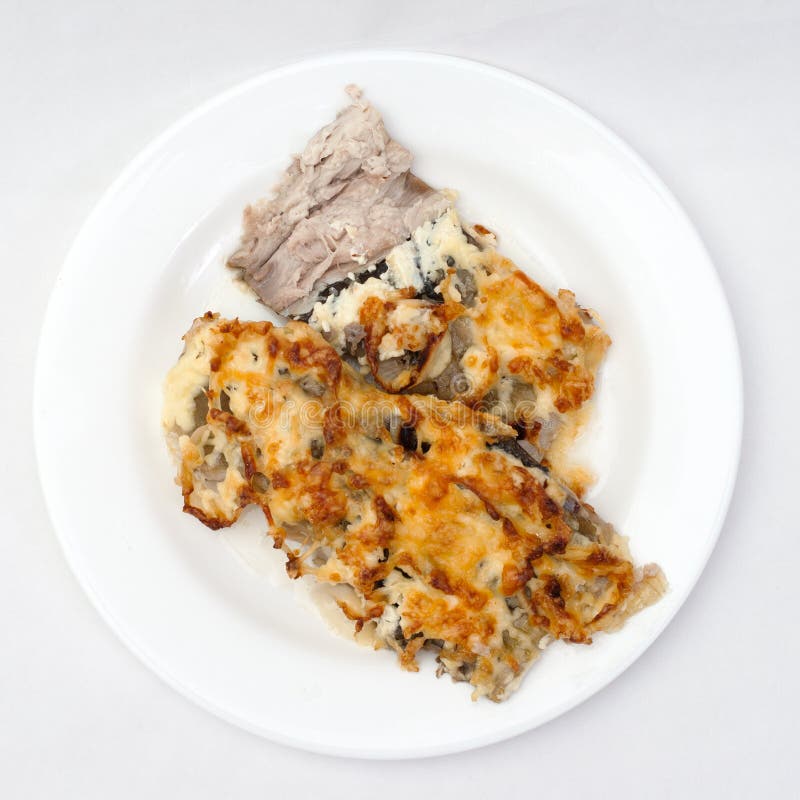 Fish baked under cheese stock image. Image of dish, fillets - 23562837