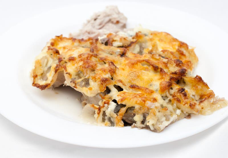 Fish baked under cheese stock photo. Image of crisp, kitchen - 24503284