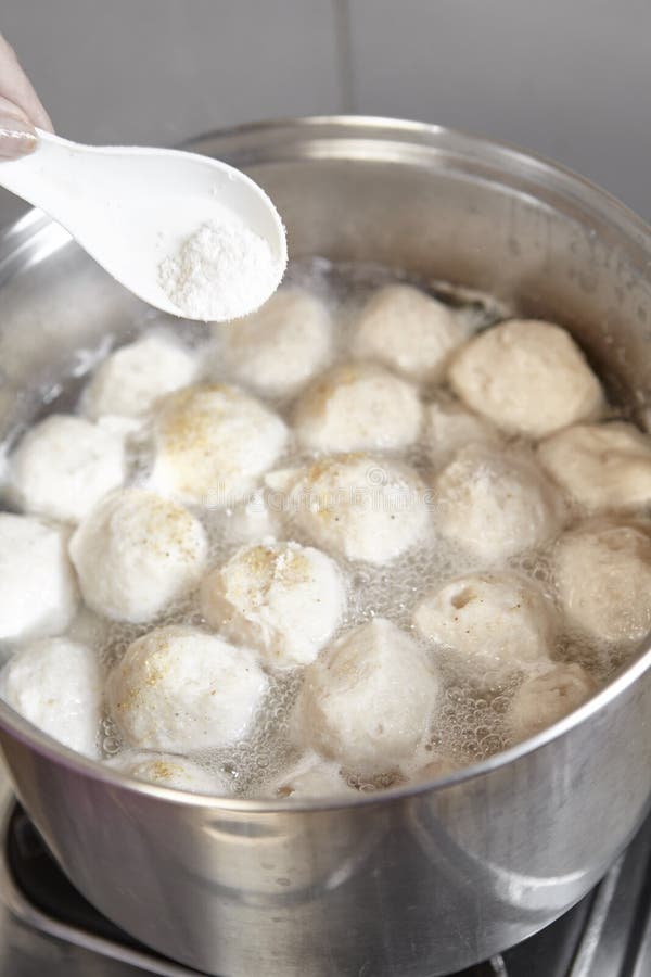 Fish ball stock image. Image of water, meat, spoon, boiled - 55056547