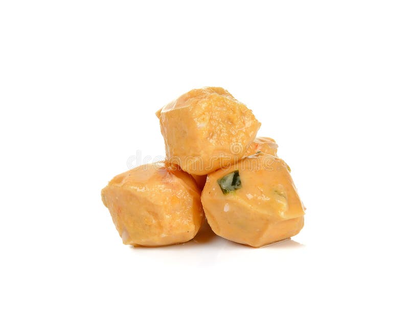 Fish Ball Isolated on the White Background Stock Image - Image of ball ...