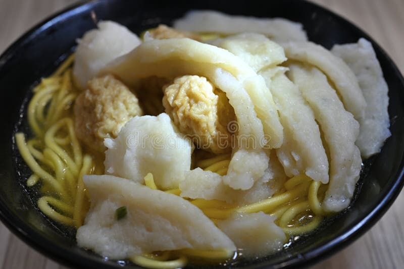 Fish Ball Wonton Noodle Soup Stock Photo - Image of french, rock: 338319740