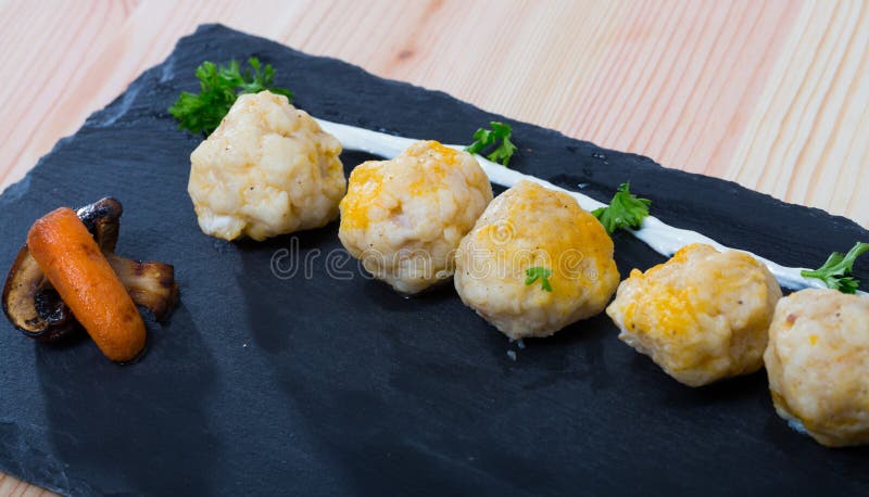 Fish Balls from Fillet of White Fishes Stock Photo - Image of dinner ...