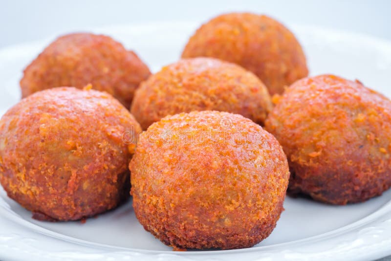 Fish balls on the plate stock image. Image of marinara - 250704841