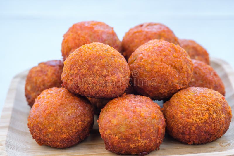 Fish balls on the plate stock image. Image of marinara - 250704871