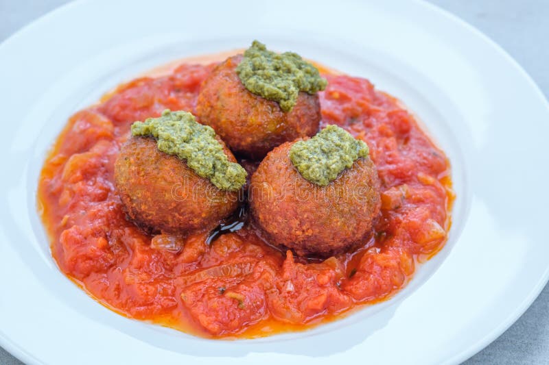 Fish balls on the plate stock photo. Image of parmesan - 250704892