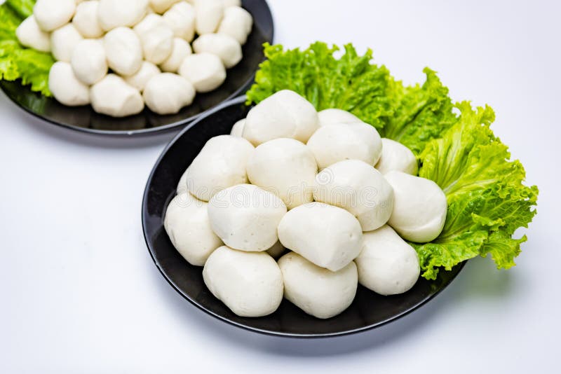 Fish Balls Ready To Be Served in a White Container. Stock Photo - Image ...