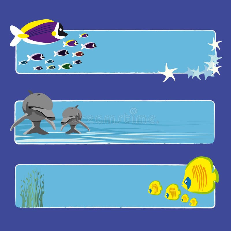Fish banners 1 no text stock vector. Illustration of white - 10233728