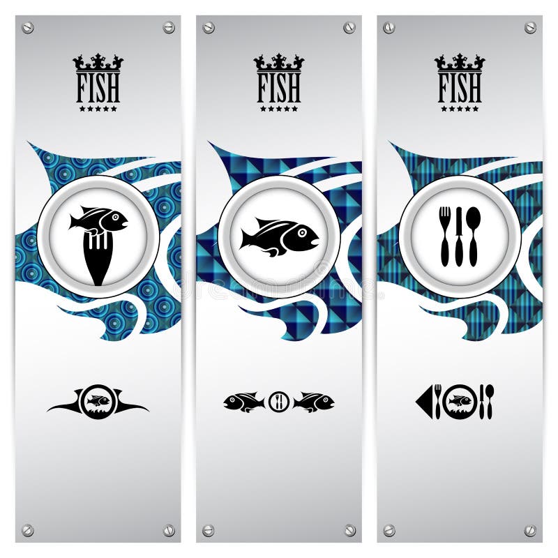 Fish banners stock vector. Illustration of fisherman - 33773667