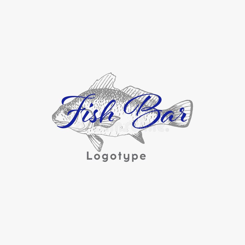 Fish Bar Design Logo Template. Seafood Restaurant Stock Illustration ...