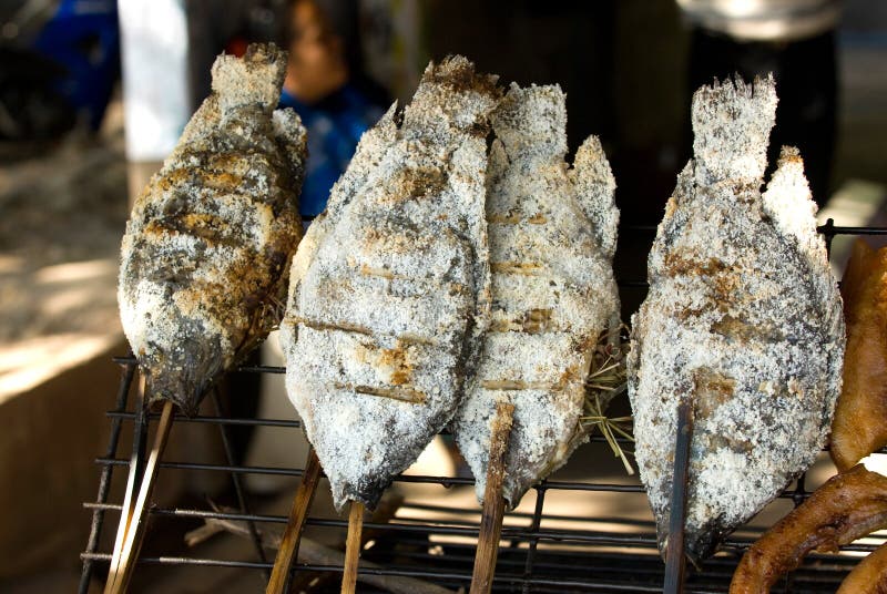 Fish on the barbecue stock photo. Image of lemon, food - 11511062