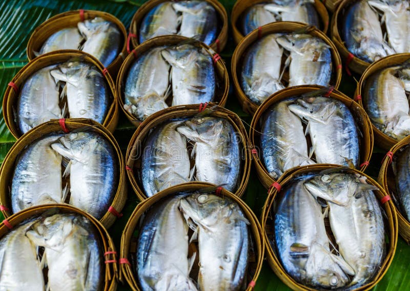 Fish in Barrels for Sell at Market Stock Image - Image of market ...