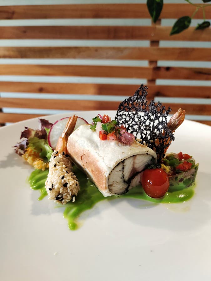 A Fish-based Continental Main Dish Stock Image - Image of dinner, based ...