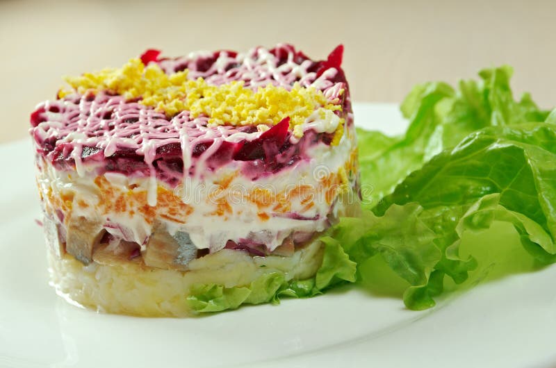 Fish and beets salad stock photo. Image of tongue, meal - 58155360