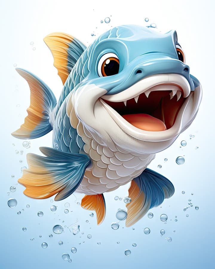 A Fish with a Big Mouth and a Big Smile on it S Face. Generative Ai ...