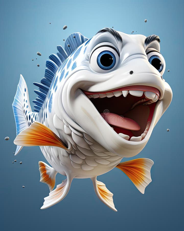 A Fish with a Big Smile on Its Face and Mouth. Generative Ai Stock ...