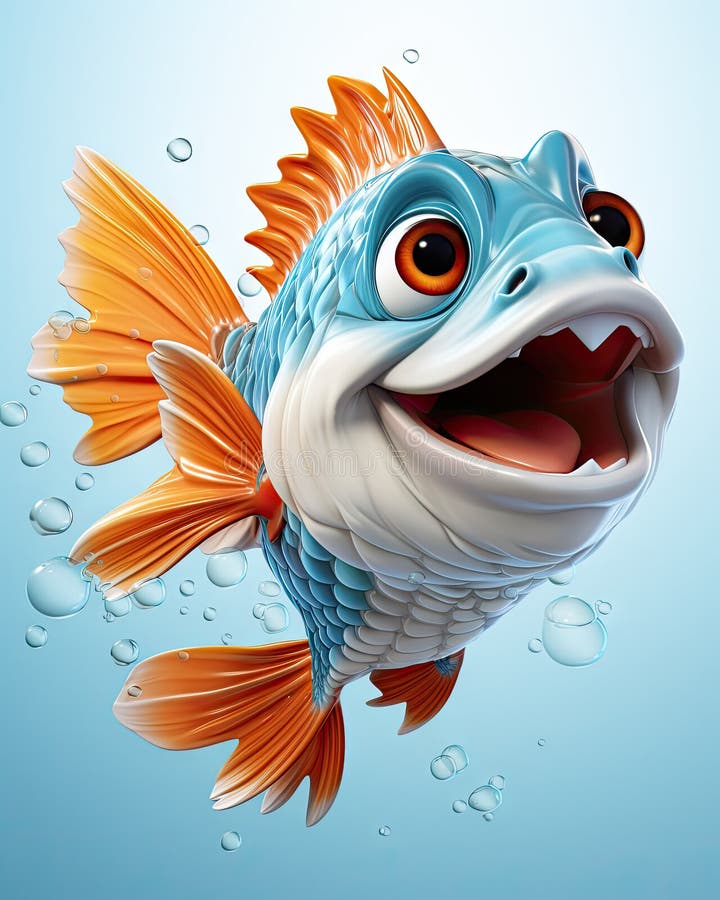 A Fish with a Big Smile on it S Face. Generative Ai Stock Illustration ...