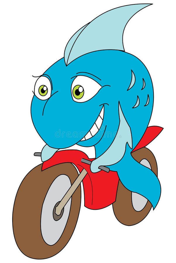 Fish bike stock vector. Illustration of water, motorcycle - 3946917