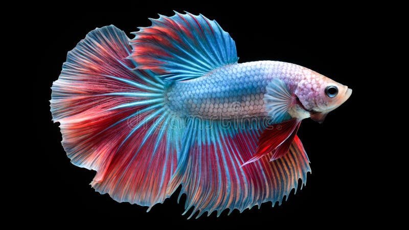 Fish with a Blue and Red Tail Stock Photo - Image of fighting, water ...