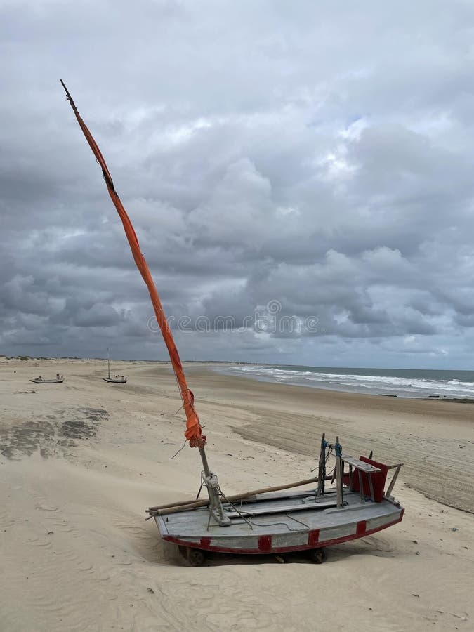 Fish Boat in a Beach in Northeast from Brazil Stock Photo - Image of ...
