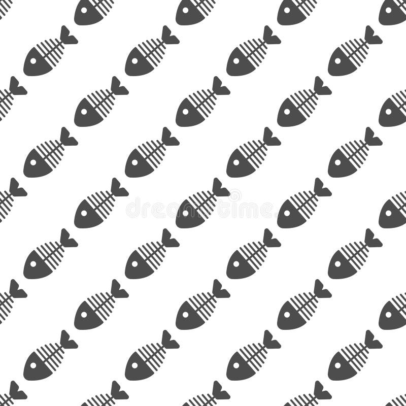 Fish Body Skeleton Solid Seamless Pattern, Climate Change Theme. Vector ...