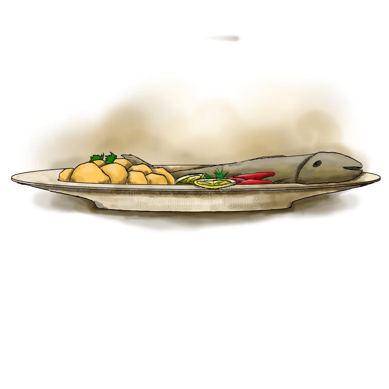 Fish Boiled Potatoes Stock Illustrations – 69 Fish Boiled Potatoes ...