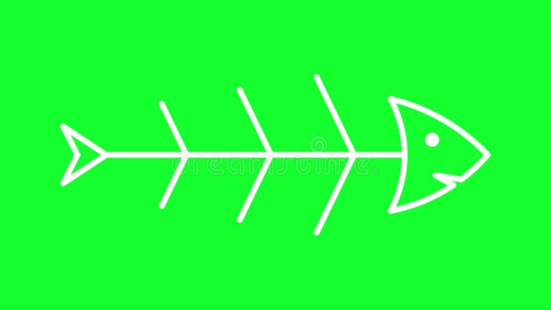 Fish Bone Animated Icon Fish Bone Method 4k Icon Green Screen Stock ...