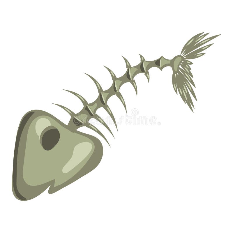 Fish Bone Icon, Cartoon Style Stock Illustration - Illustration of ...