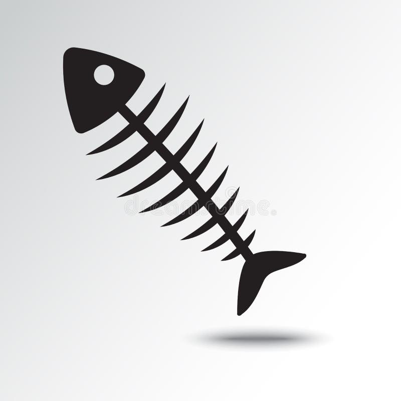 Fish Bone Icon. Vector Illustration Stock Illustration - Illustration ...