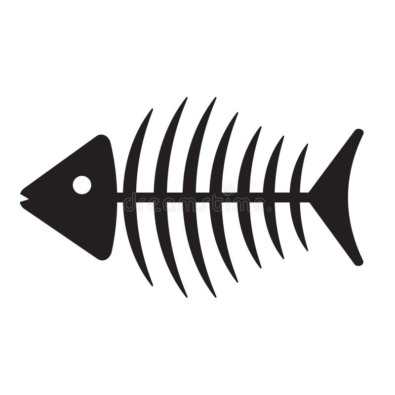Fish bone icon stock illustration. Illustration of shape - 140406661