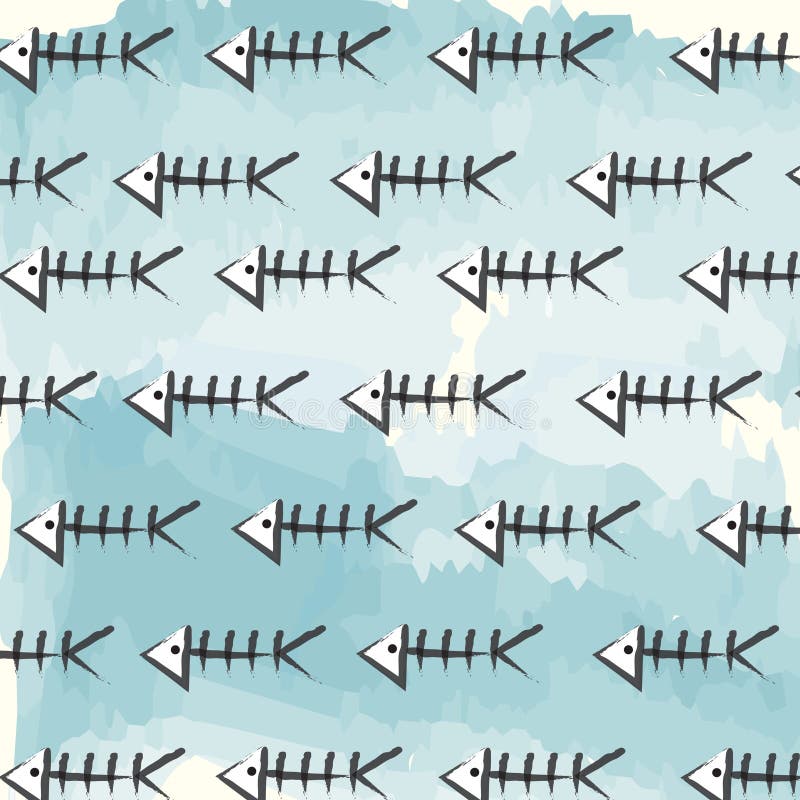 Fish Bone Pattern Design. Vector Illustration Decorative Design Stock ...