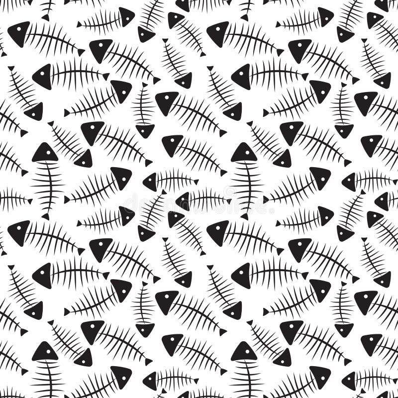 Fish Bone Seamless Pattern Background Vector Stock Vector ...