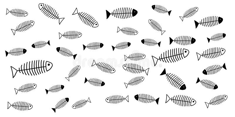 Fish Bone Seamless Pattern Tile Background Stock Vector - Illustration ...