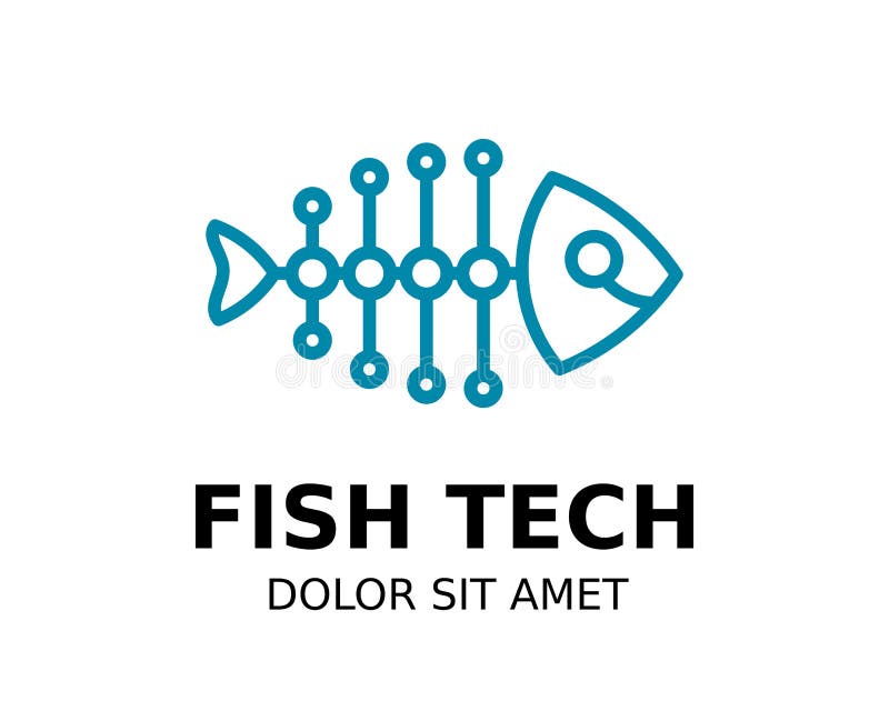 Fish-bone Tech Logo Template Design in Vector Illustration Stock Vector ...