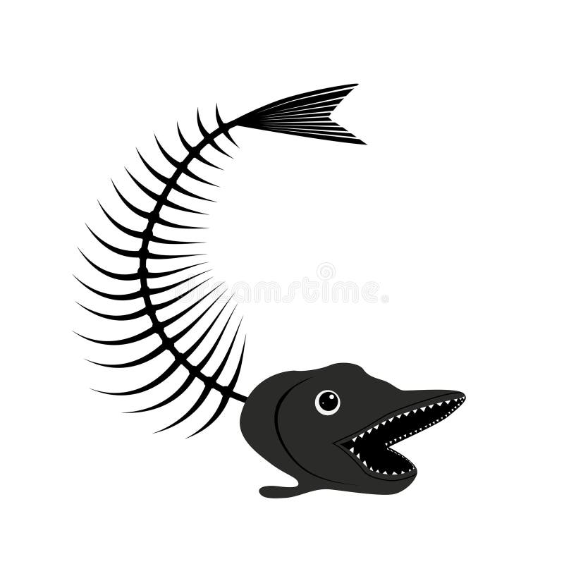Fish Bone Vector Icon Skeleton Stock Vector - Illustration of aqua ...