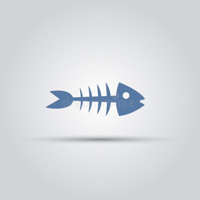 Fish Bones Isolated Vector Colored Silhouette Icon Stock Vector ...