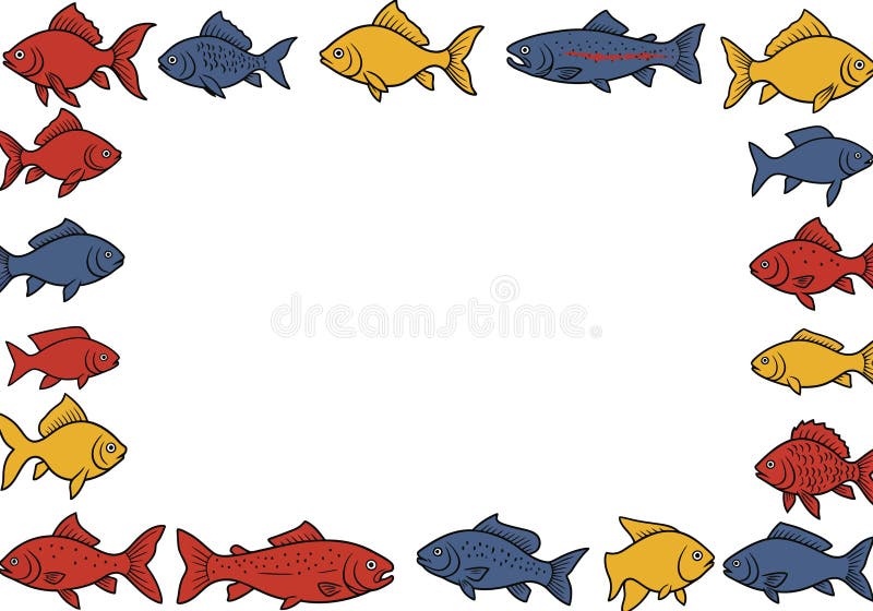 Red Fish Frame Border Pattern Stock Illustrations – 253 Red Fish Frame ...