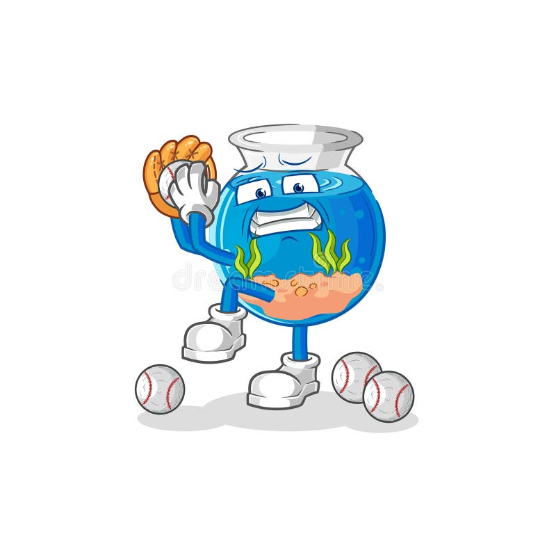 Fish Bowl Baseball Pitcher Cartoon. Cartoon Mascot Vector Stock Vector ...