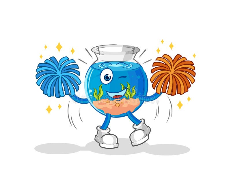Fish Bowl Cheerleader Cartoon. Cartoon Mascot Vector Stock Vector ...