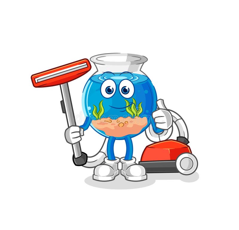 Fish Bowl Clean with a Vacuum . Character Vector Stock Vector ...