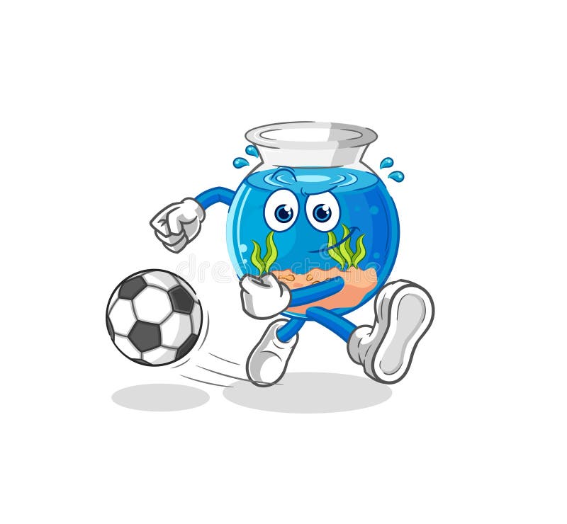 Fish Bowl Kicking the Ball Cartoon. Cartoon Mascot Vector Stock Vector ...