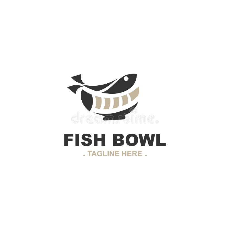 Fish Bowl Logo Design, Restaurant Logo Symbol Minimal Illustration ...