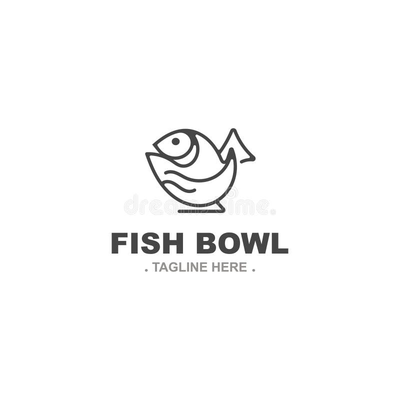 Fish Bowl Logo Design, Restaurant Logo Symbol Minimal Illustration ...
